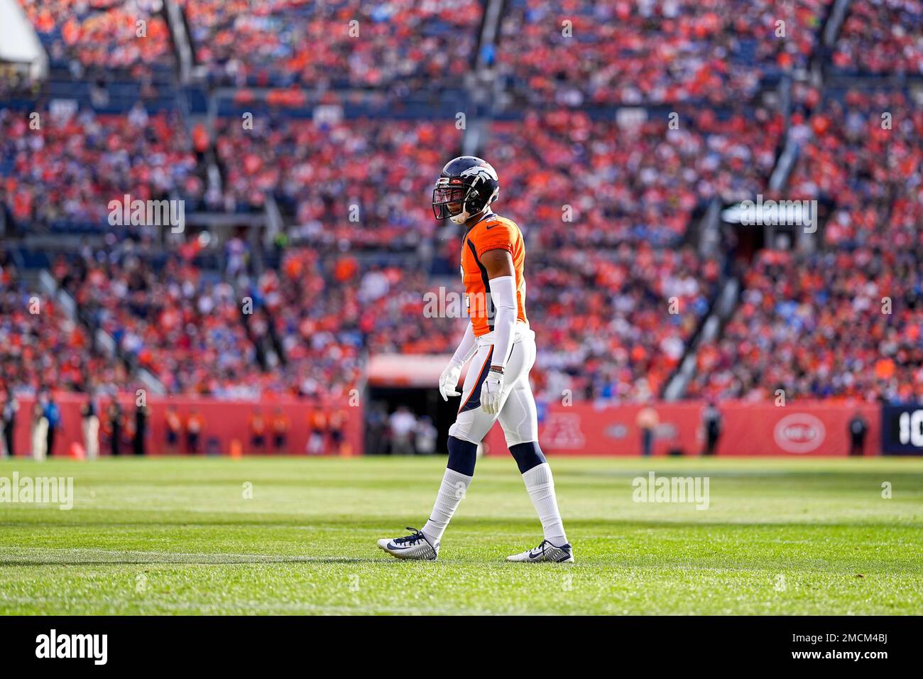 Denver Broncos cornerback Pat Surtain II (2) looks on against the Los ...