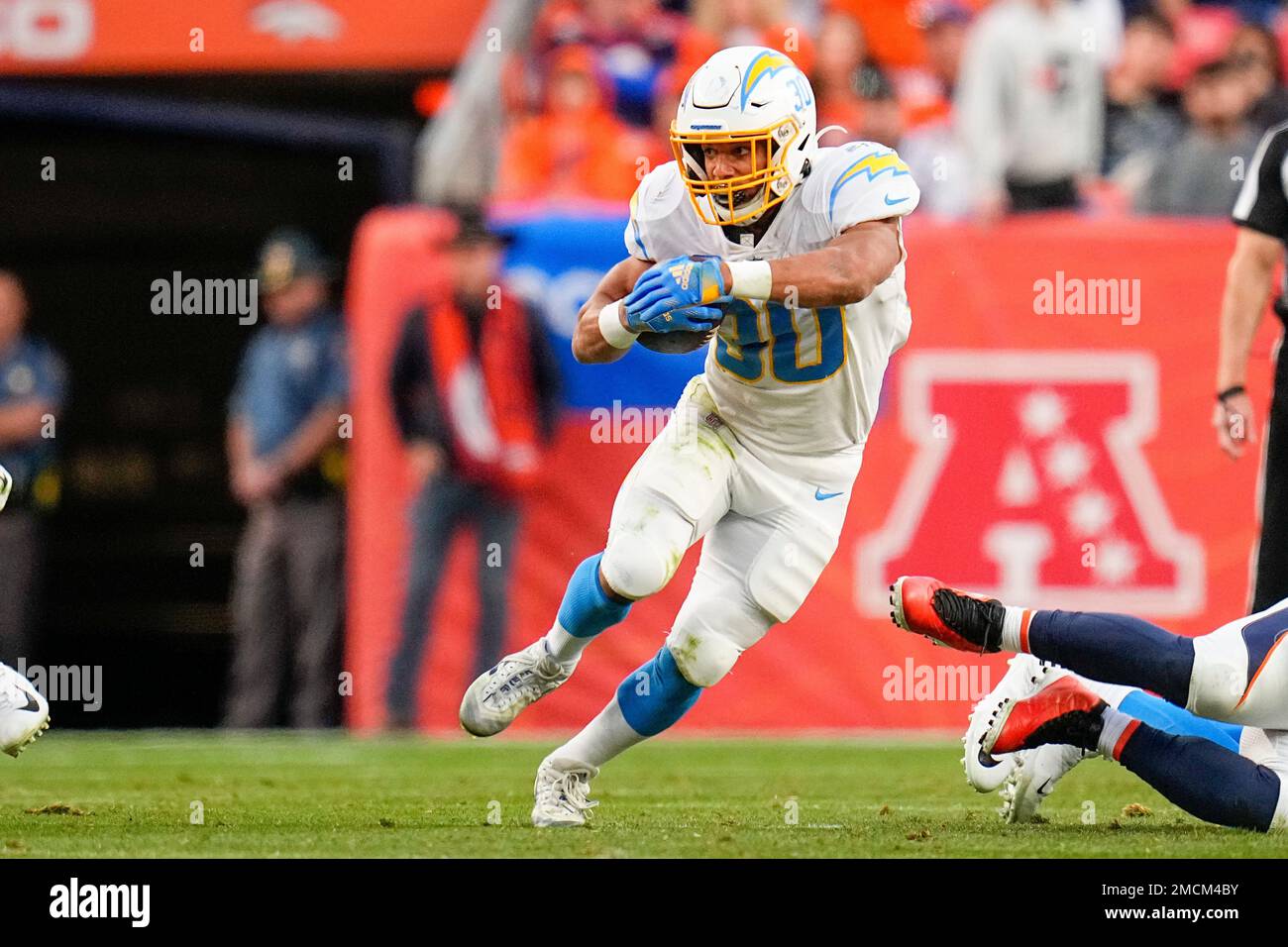 Los Angeles Chargers running back Austin Ekeler (30) runs against the ...