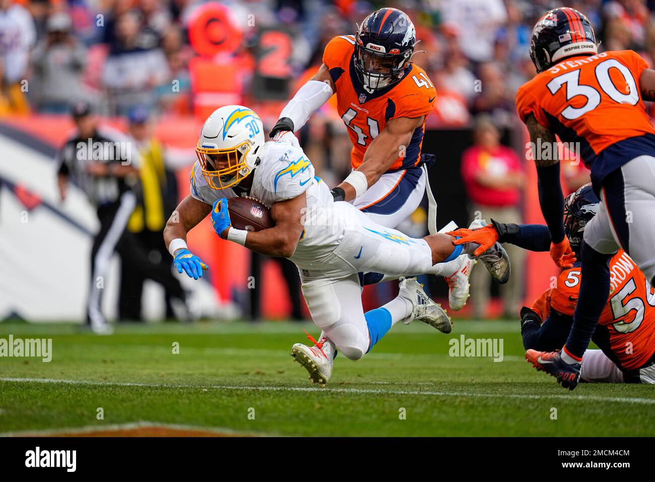 Los Angeles Chargers running back Austin Ekeler (30) runs for a ...