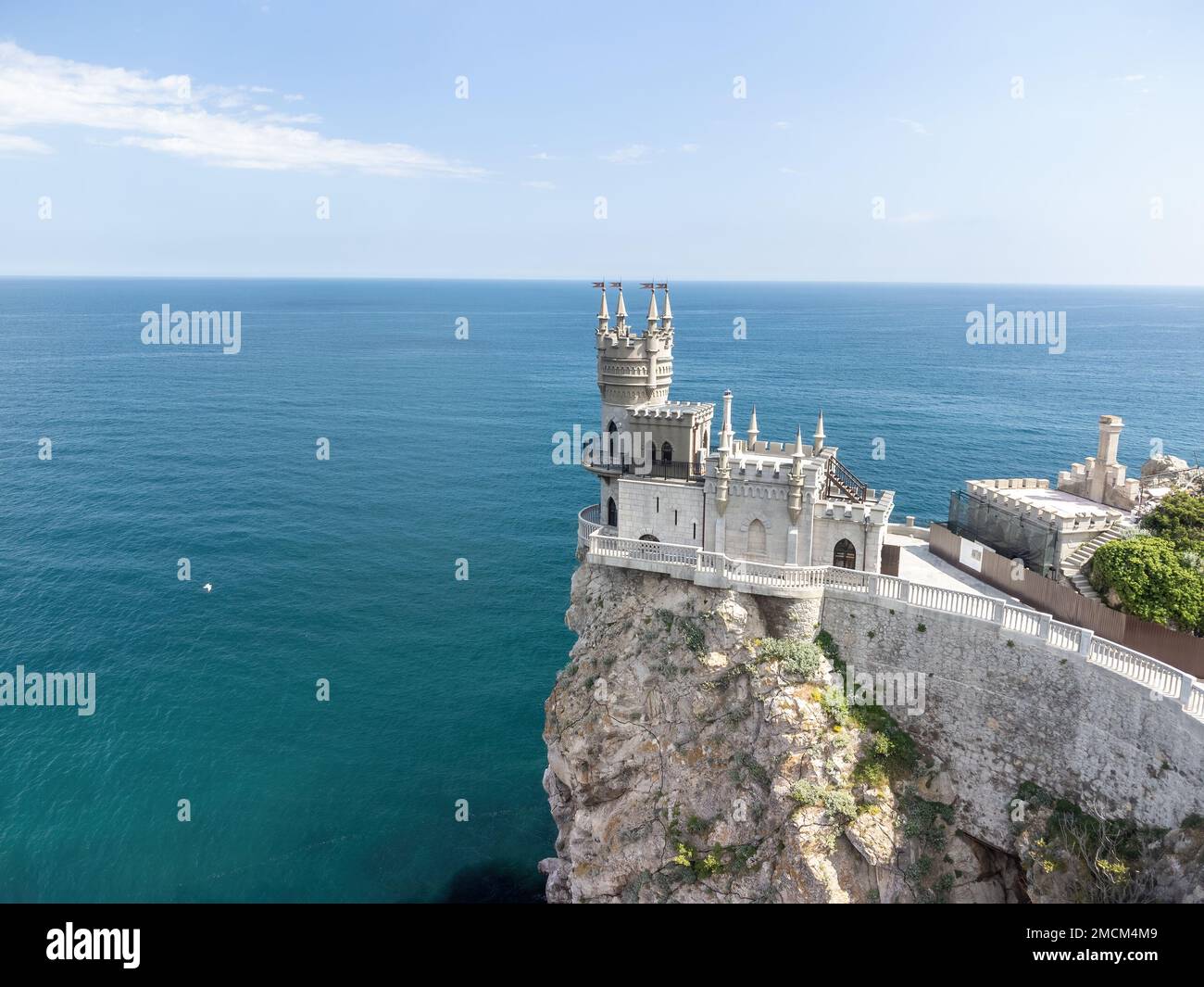 Crimea Swallow's Nest Castle on the rock over the Black Sea. It is a ...