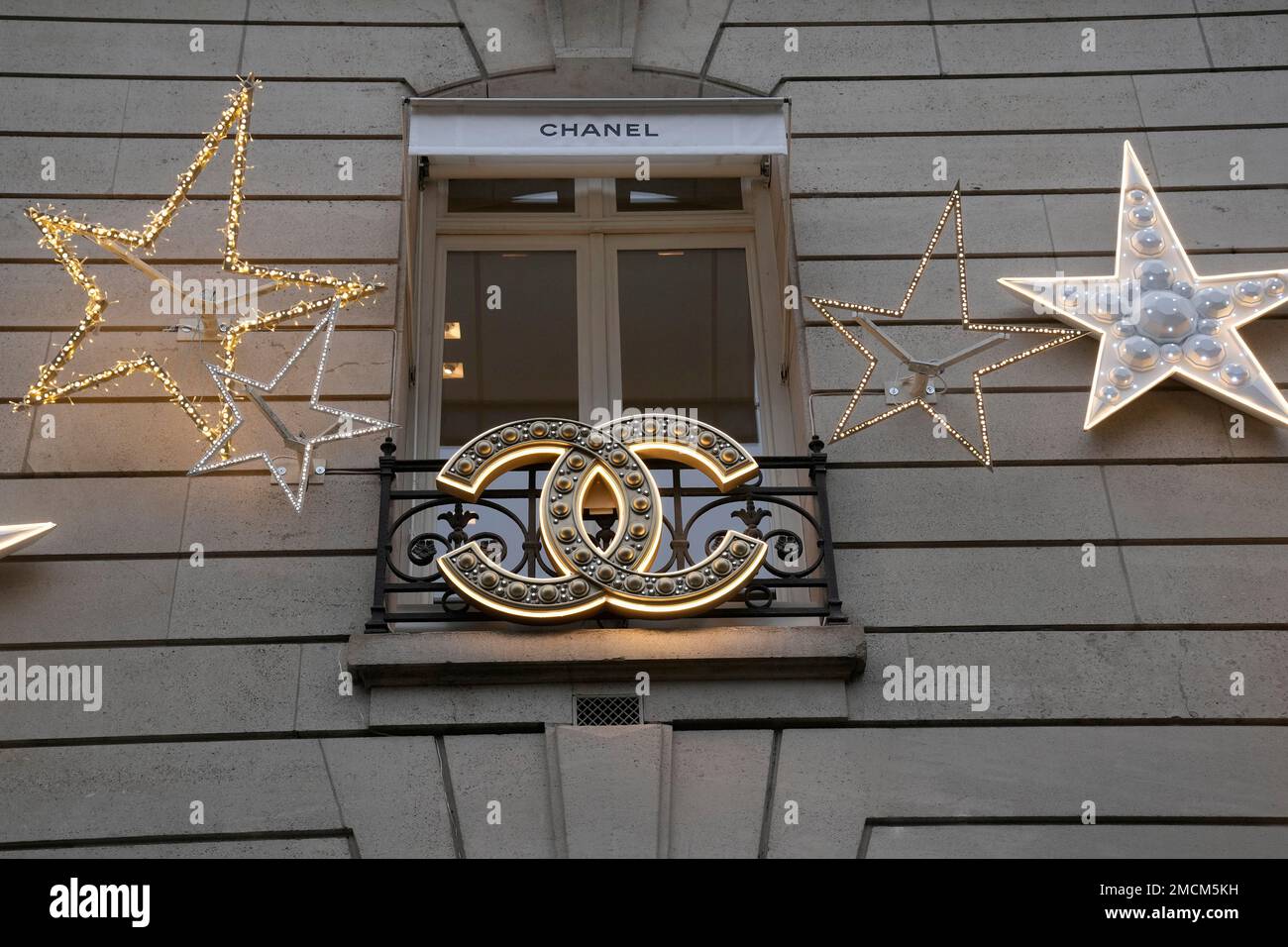Christmas lights are pictured at a Chanel boutique Wednesday, Dec. 15 ...