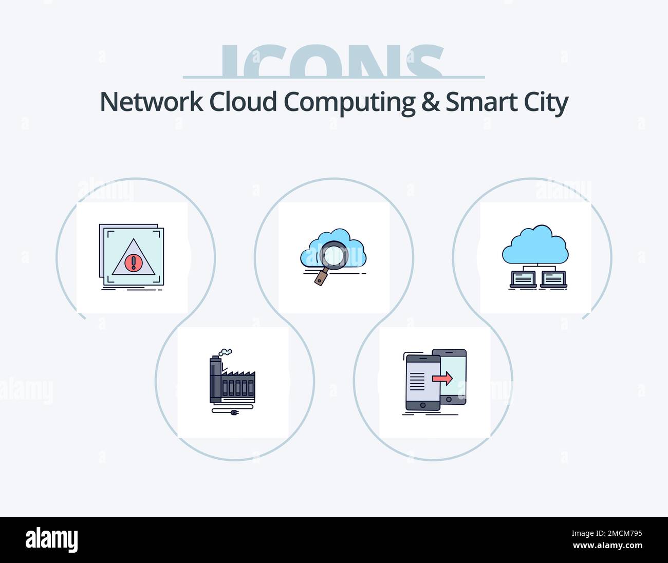 Network Cloud Computing And Smart City Line Filled Icon Pack 5 Icon Design. connection. local ...