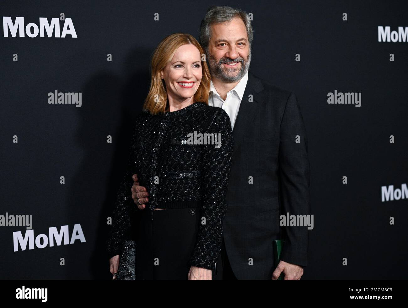 Leslie Mann, left, and Judd Apatow attend the MoMA Film Benefit ...