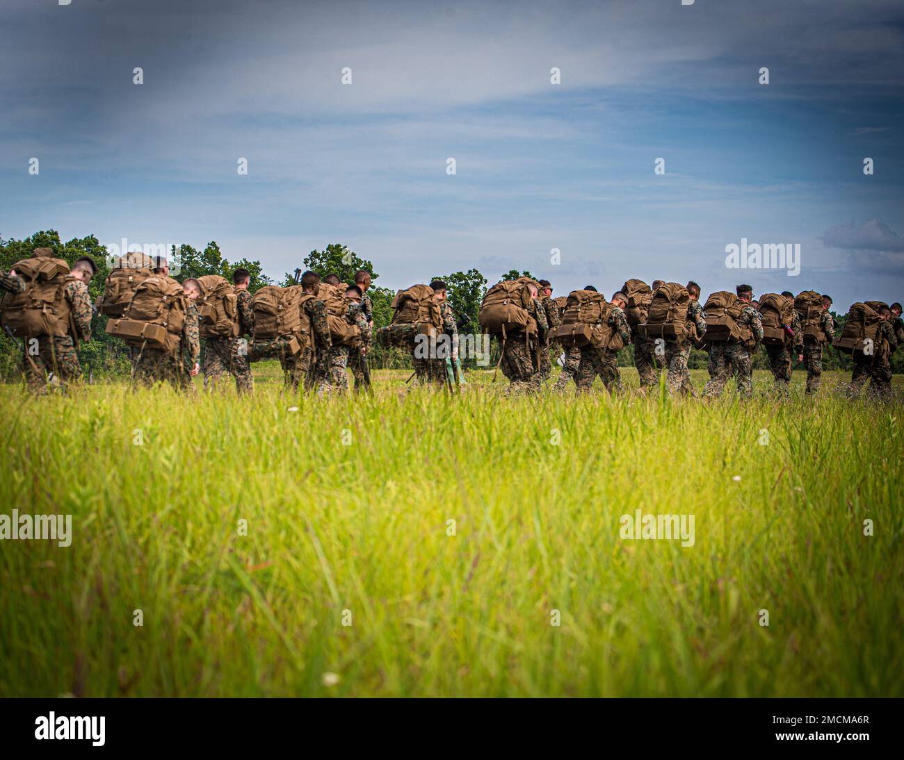 Marines with Guard Company, Marine Barracks Washington, hike to their ...