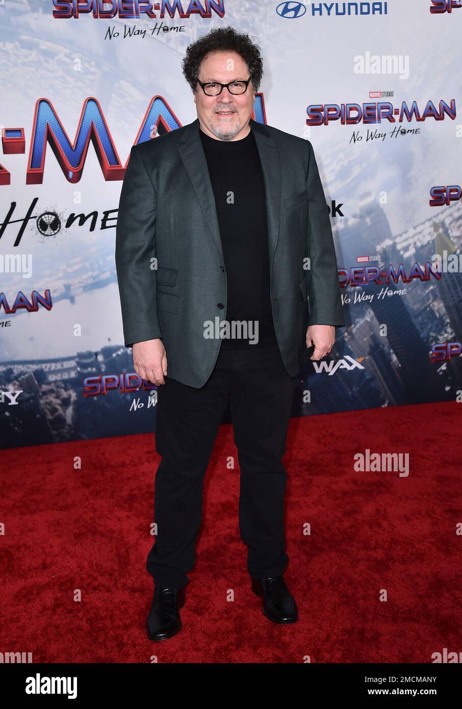 Jon Favreau arrives at the premiere of "Spider-Man: No Way Home" at the ...
