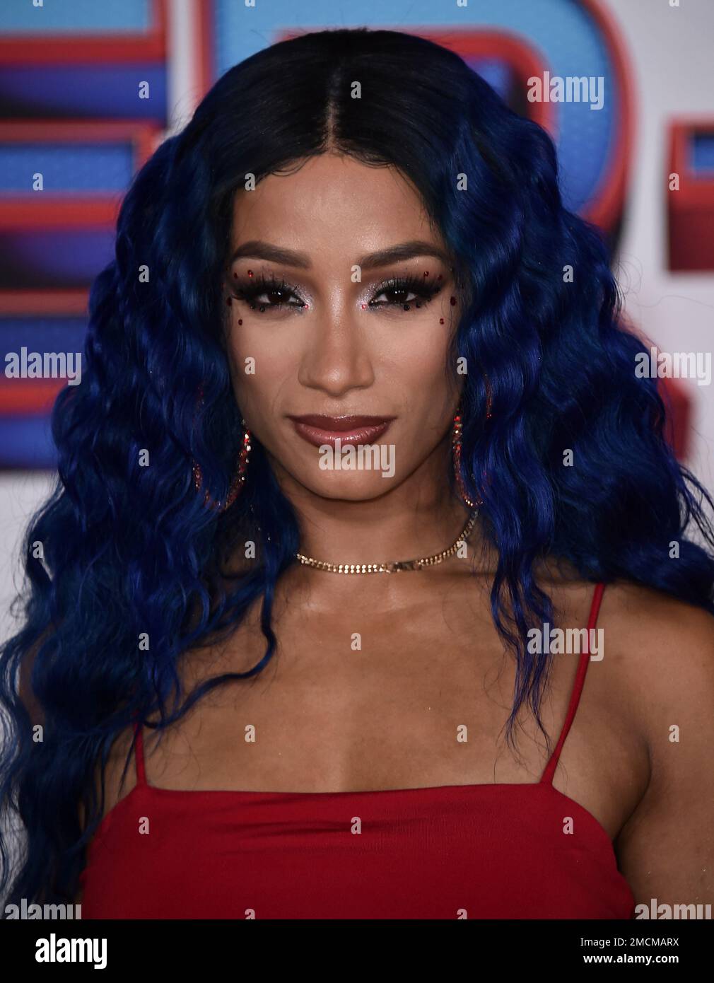 Sasha Banks arrives at the premiere of "Spider-Man: No Way Home" at the ...