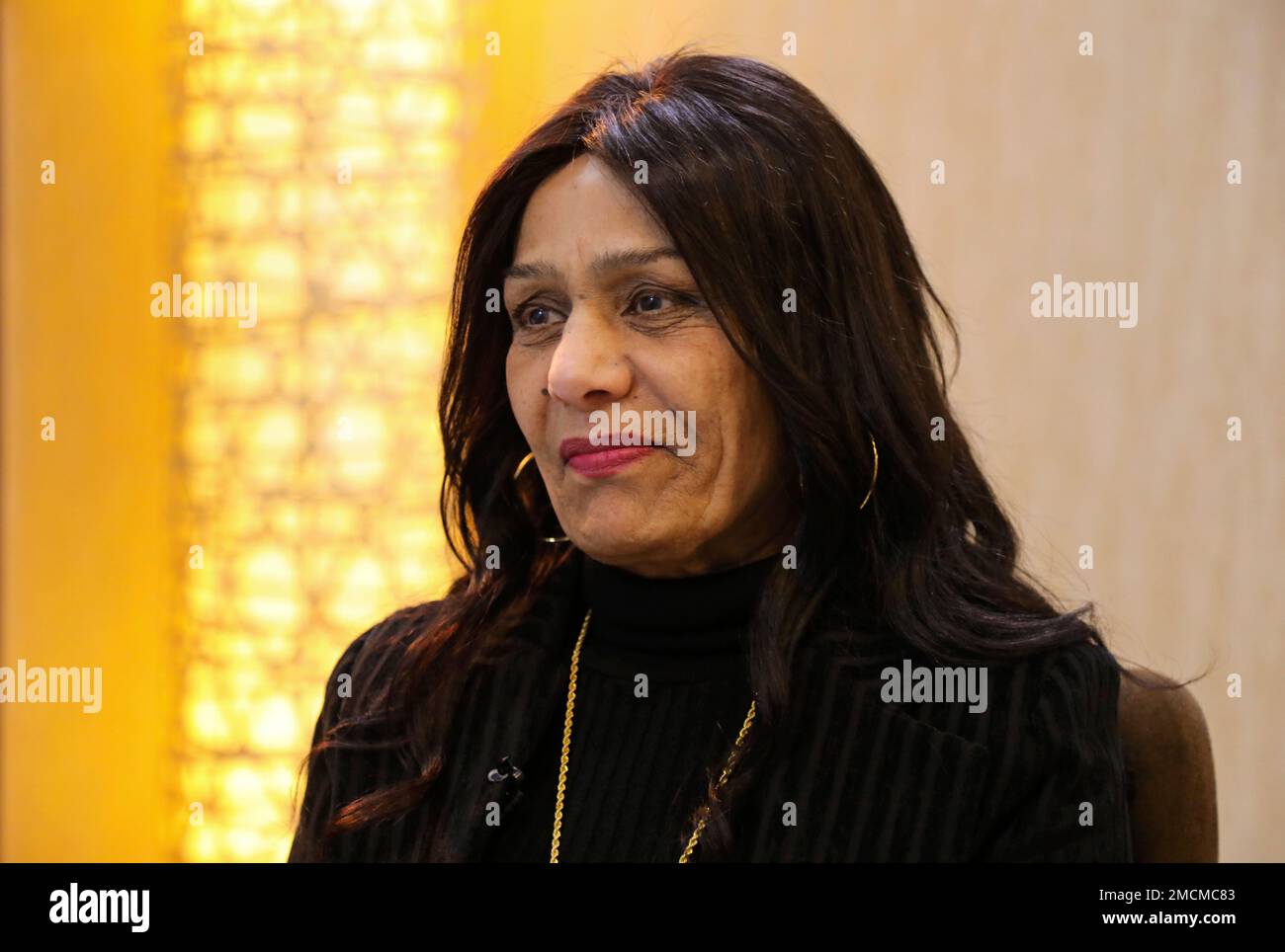 Iraqi Singer Sajda Obeid gives an interview to The Associated Press, in ...