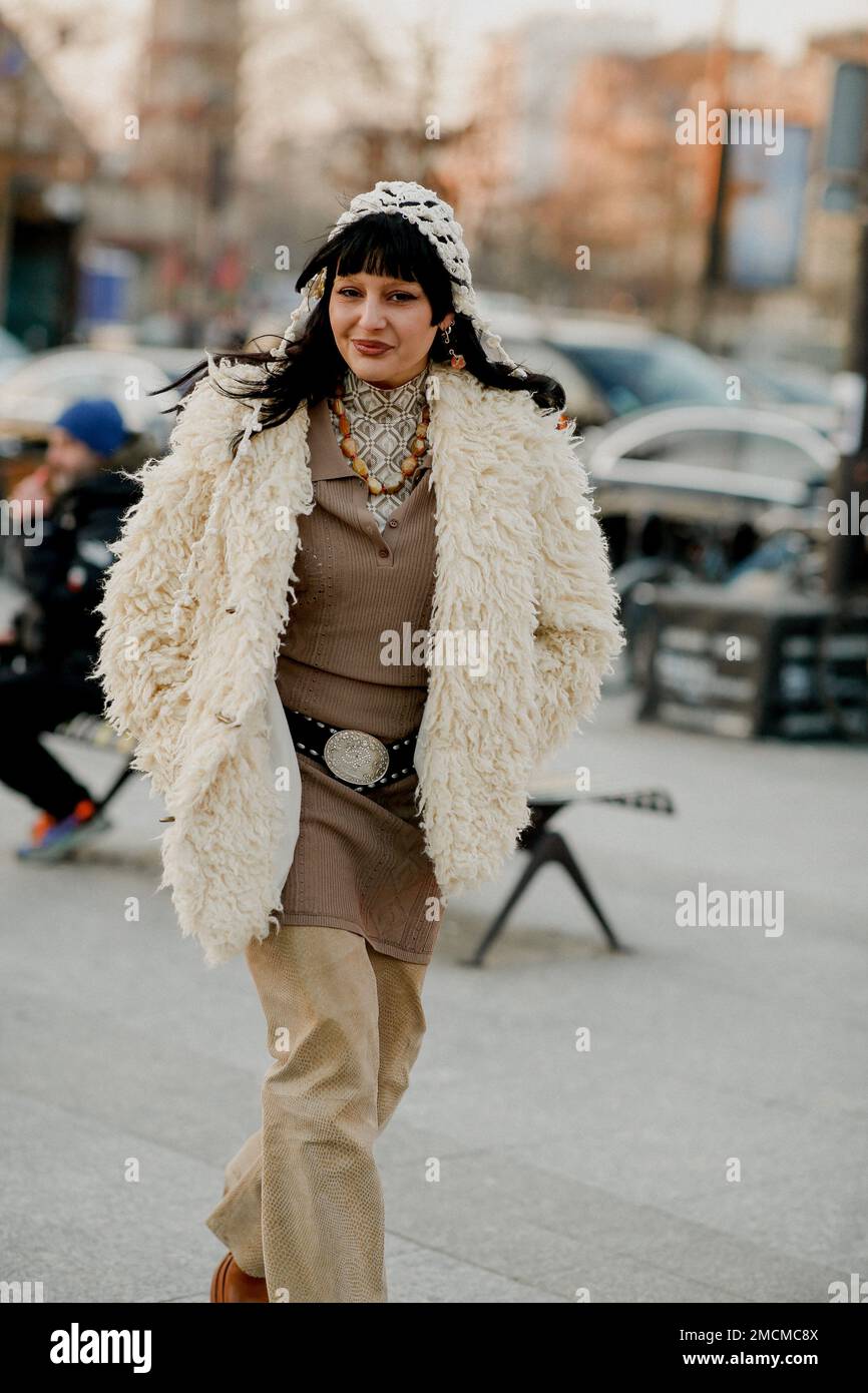 Street style, Maria Bernad arriving at Casablanca Fall-Winter 2023-2024 ...
