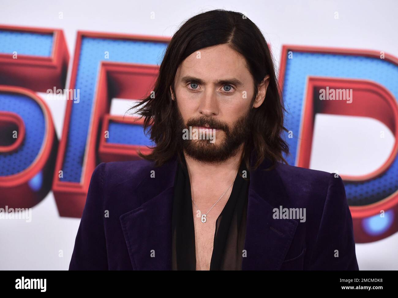 Jared Leto arrives at the premiere of "Spider-Man: No Way Home" at the ...