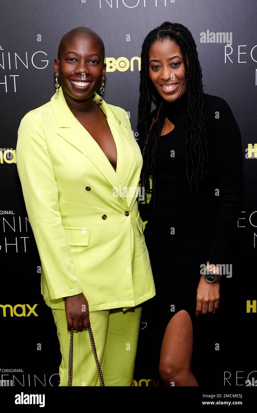 Denise Khumalo, left, and Sasha Gay Lewis attend the premiere of the HBO Documentary Films ...