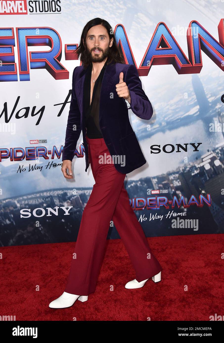 Jared Leto arrives at the premiere of "Spider-Man: No Way Home" at the ...
