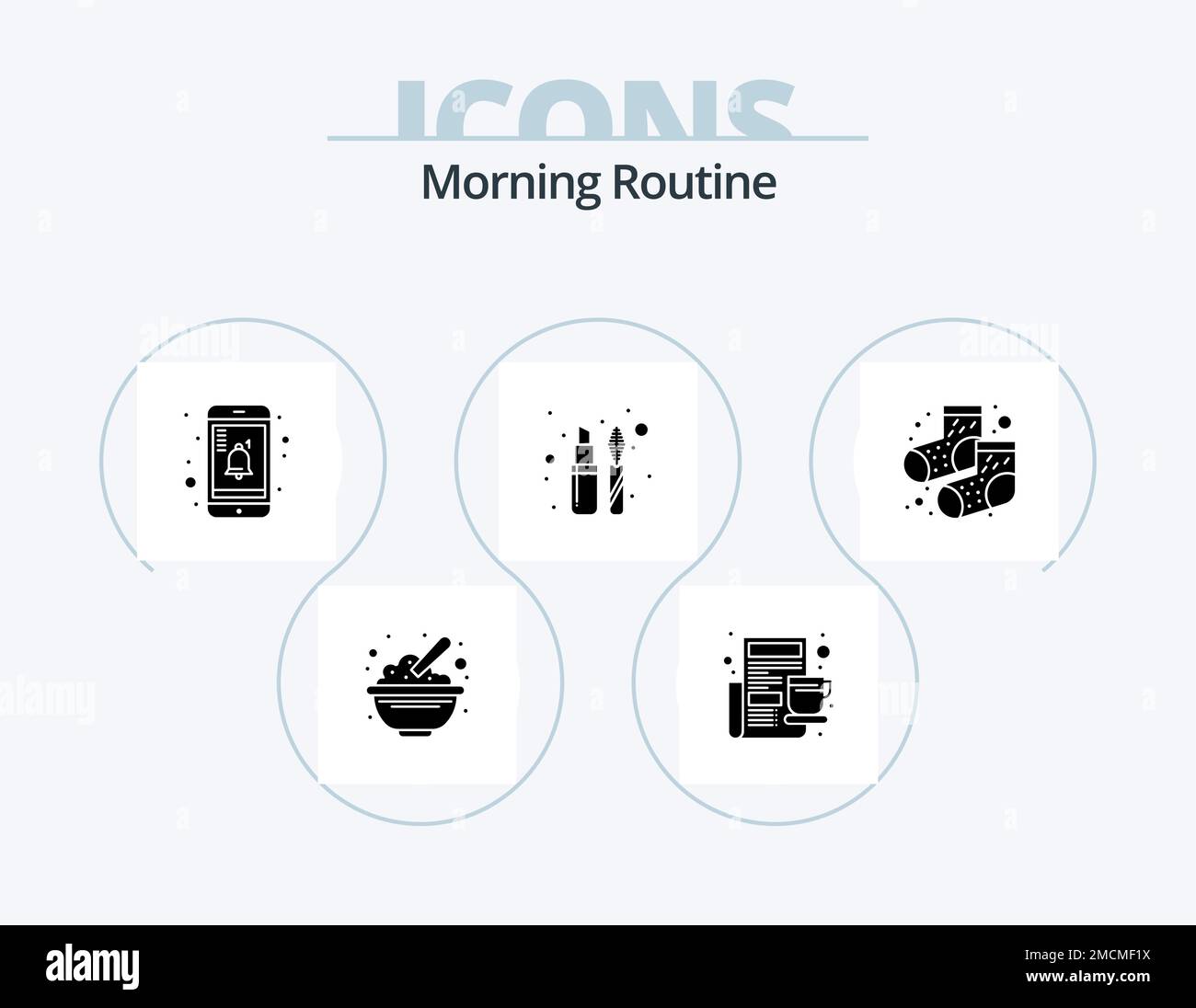 Morning Routine Glyph Icon Pack 5 Icon Design. footwear. mascara ...