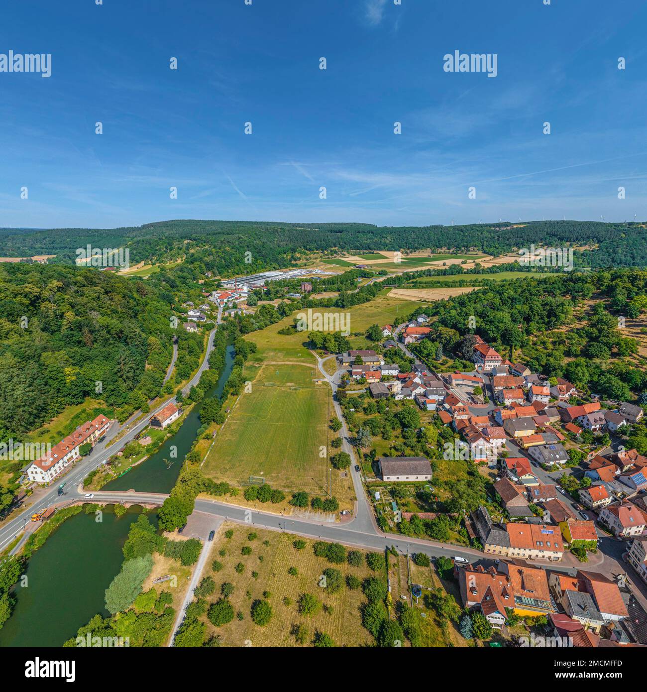 The Tauber Valley around Gamburg from above Stock Photo - Alamy