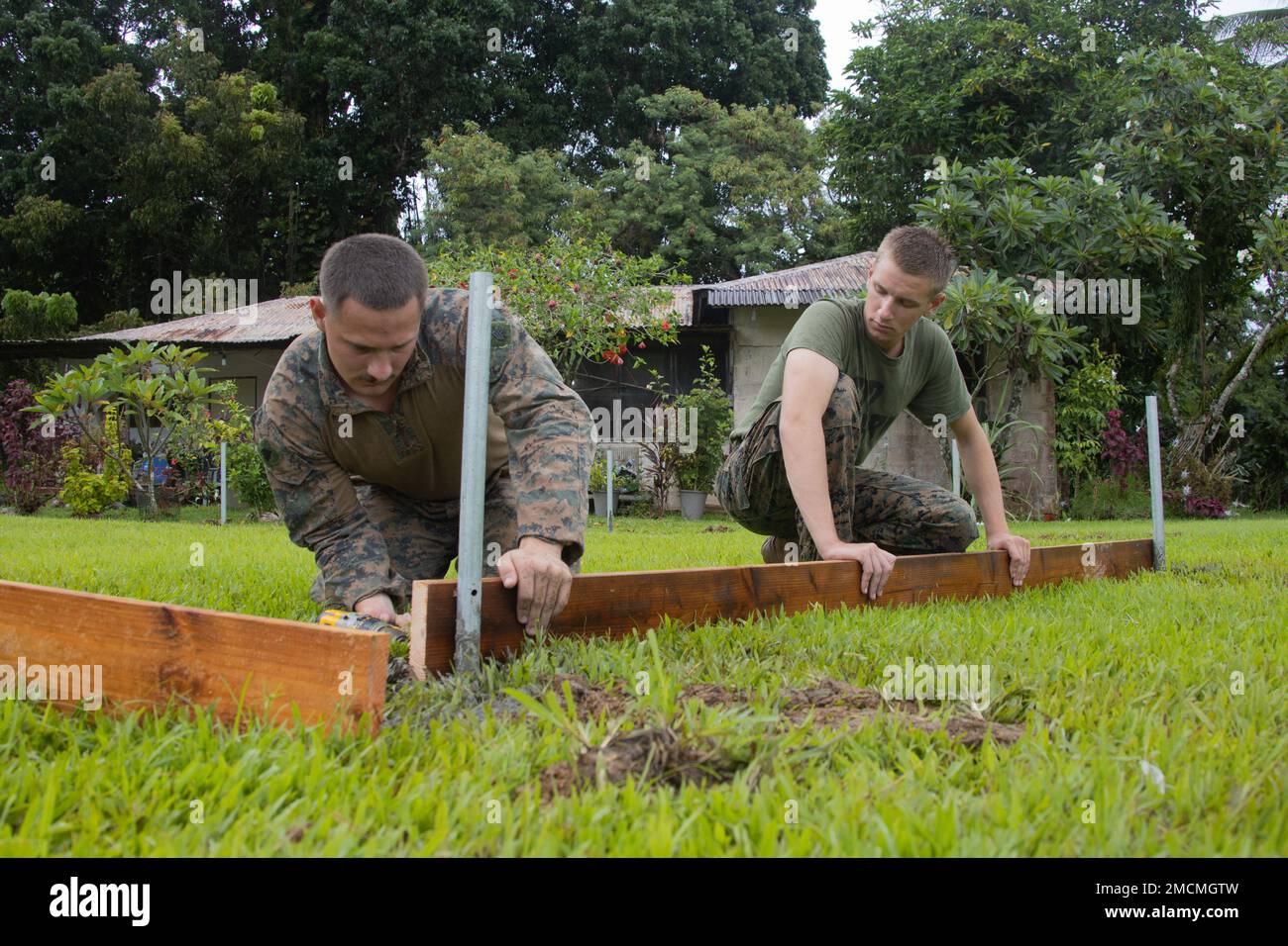 U.S. Marine Corps Sgt. Christophe Szerokman, left, and Lance Cpl. Shane ...