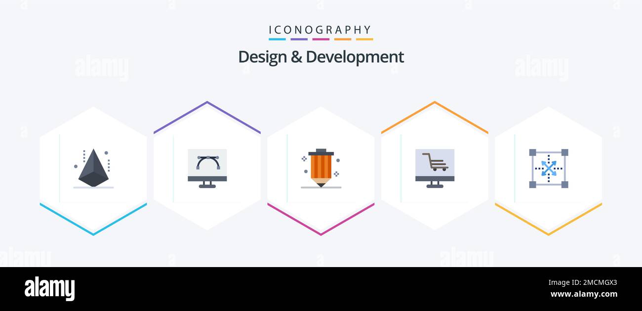 Design and Development 25 Flat icon pack including project. development. graphic design ...