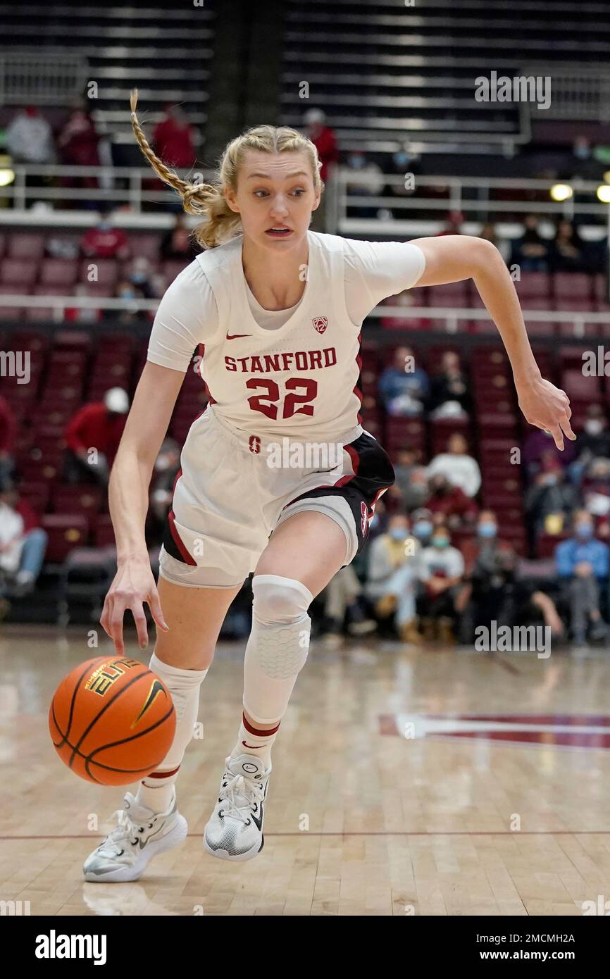 Stanford forward Cameron Brink (22) against Pacific during an NCAA ...