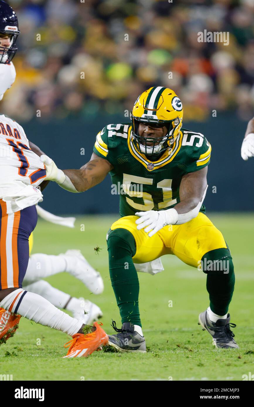 Green Bay Packers inside linebacker Krys Barnes (51) tackles during an ...