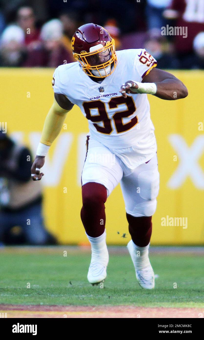 Washington Football Team defensive tackle Daniel Wise (92) runs during ...