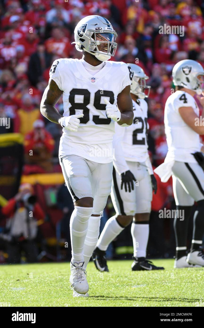 Las Vegas Raiders wide receiver Bryan Edwards during the first half of ...