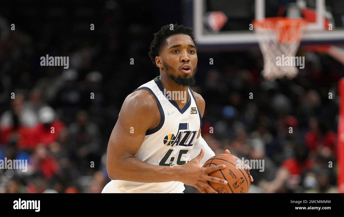 Utah Jazz guard Donovan Mitchell (45) in action during the first half ...