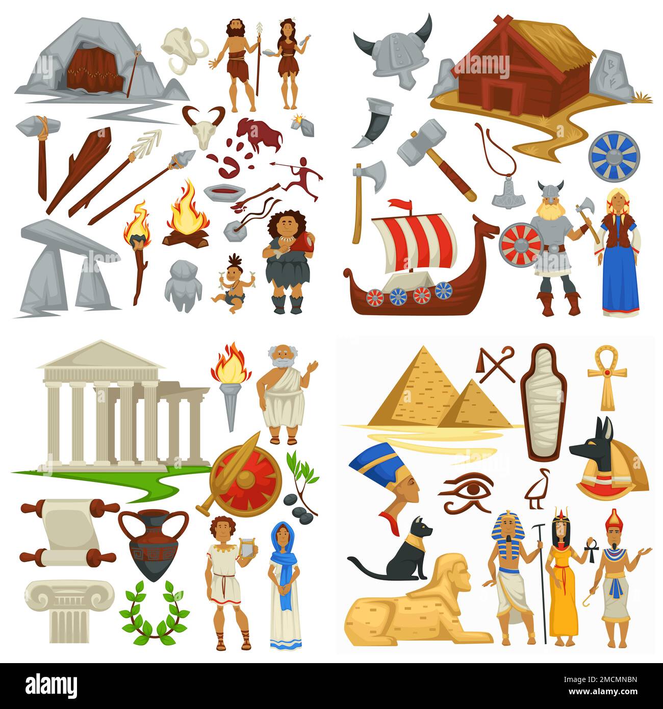 Ancient civilizations primitive people and vikings Antique Greece and ...