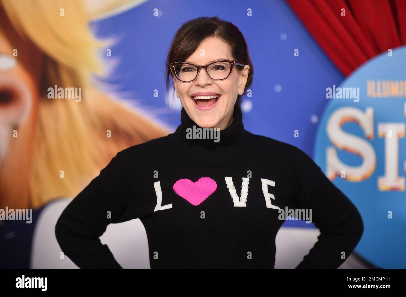 Lisa Loeb arrives at the premiere of "Sing 2" on Sunday, Dec. 12, 2021 ...