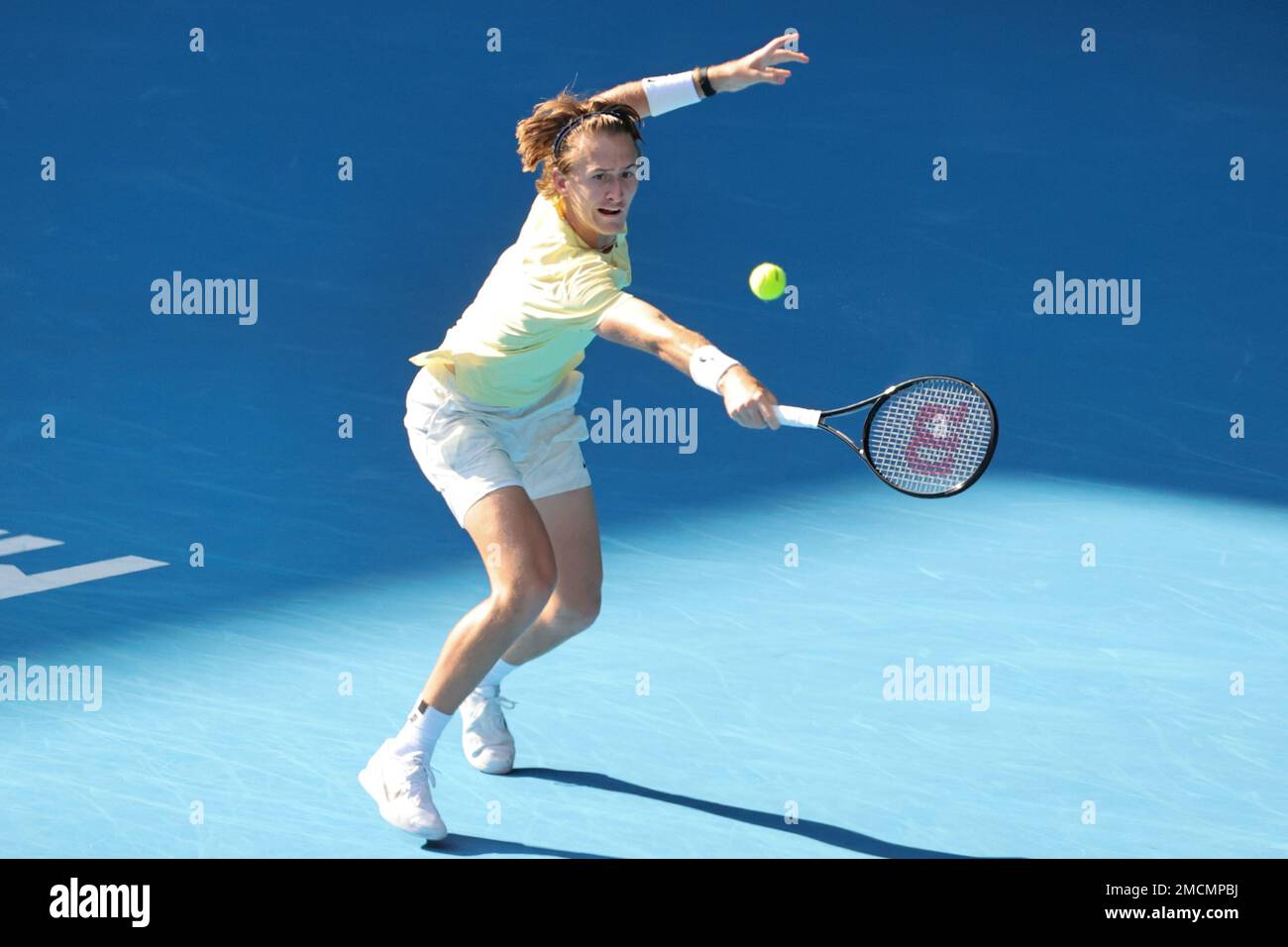 Melbourne, Australia. 22nd Jan, 2023. Sebastian Korda of USA in action during round 4 match ...