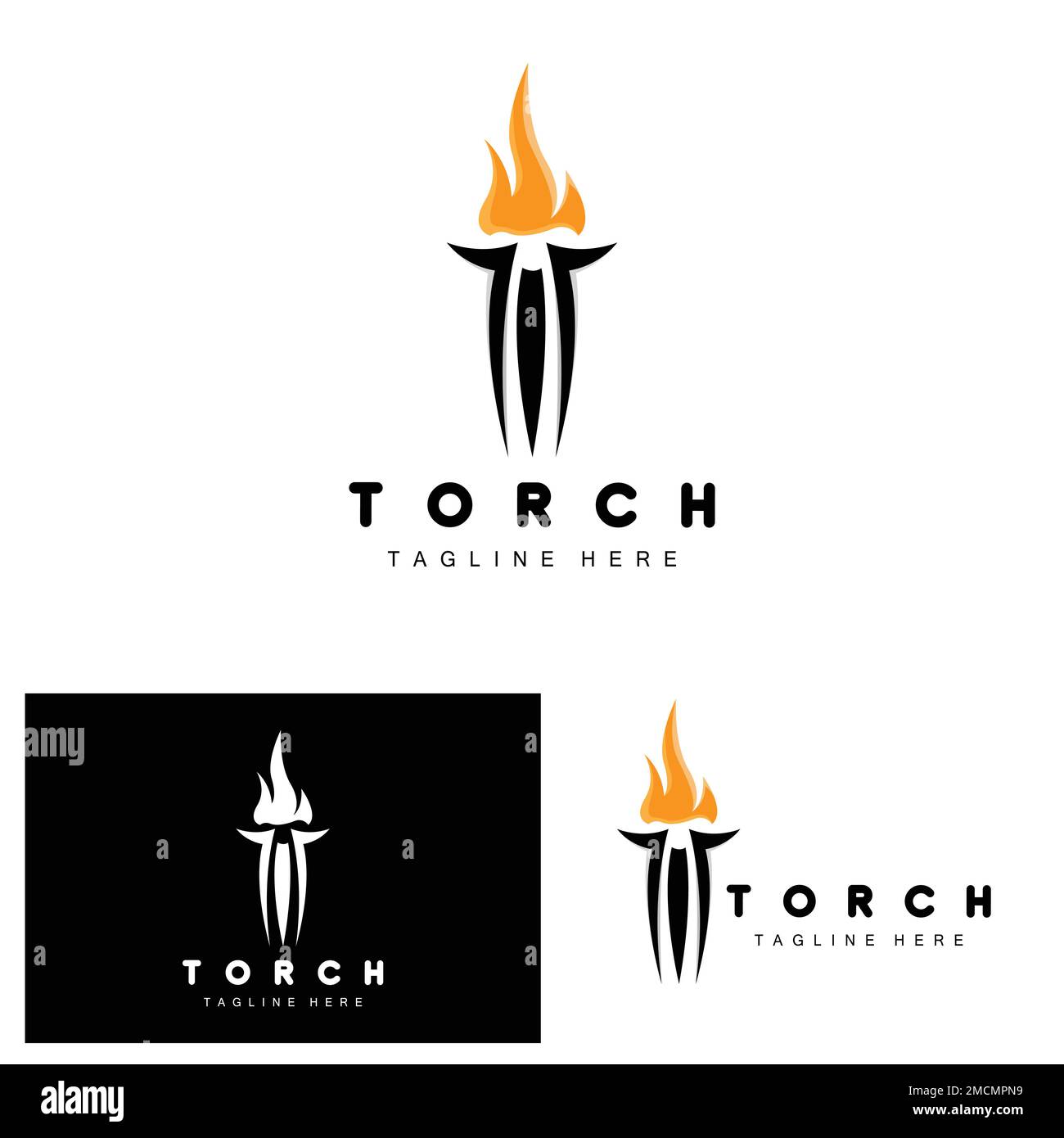Torch Logo, Fire Design, Letter Logo, Product Brand Icon Stock Vector ...