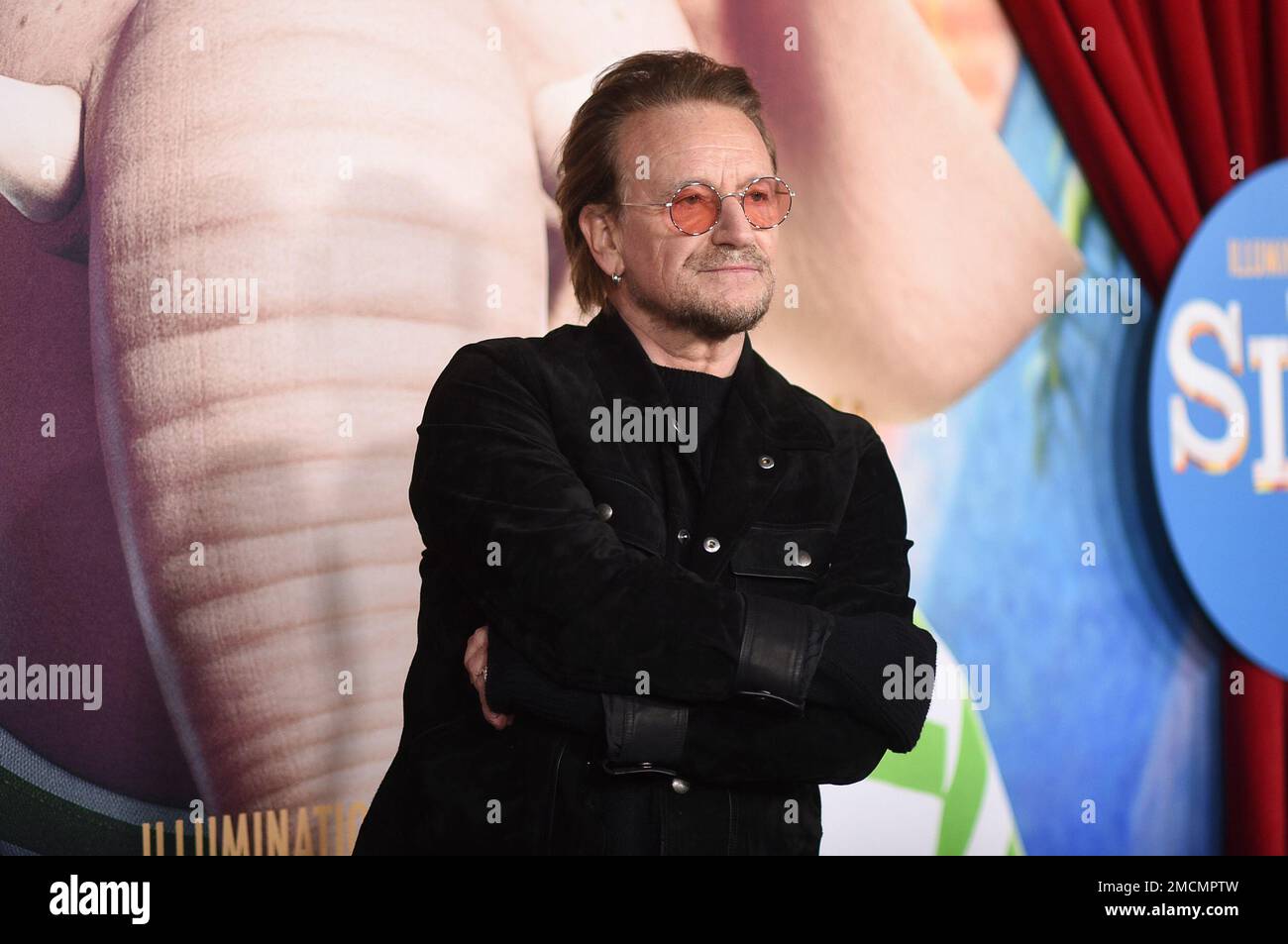 Bono arrives at the premiere of "Sing 2" on Sunday, Dec. 12, 2021, at ...