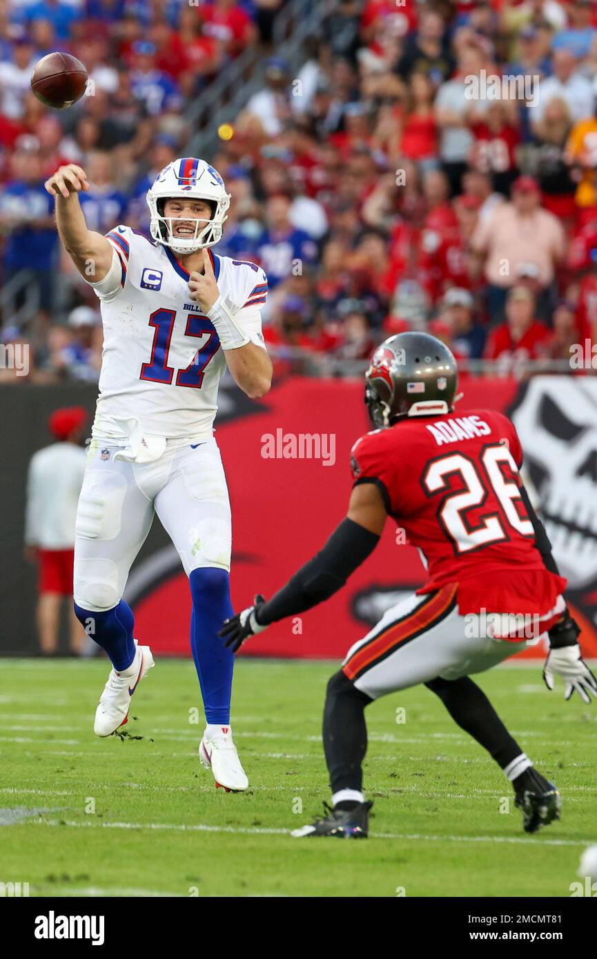 Buffalo Bills quarterback Josh Allen (17) attempt a pass during an NFL ...