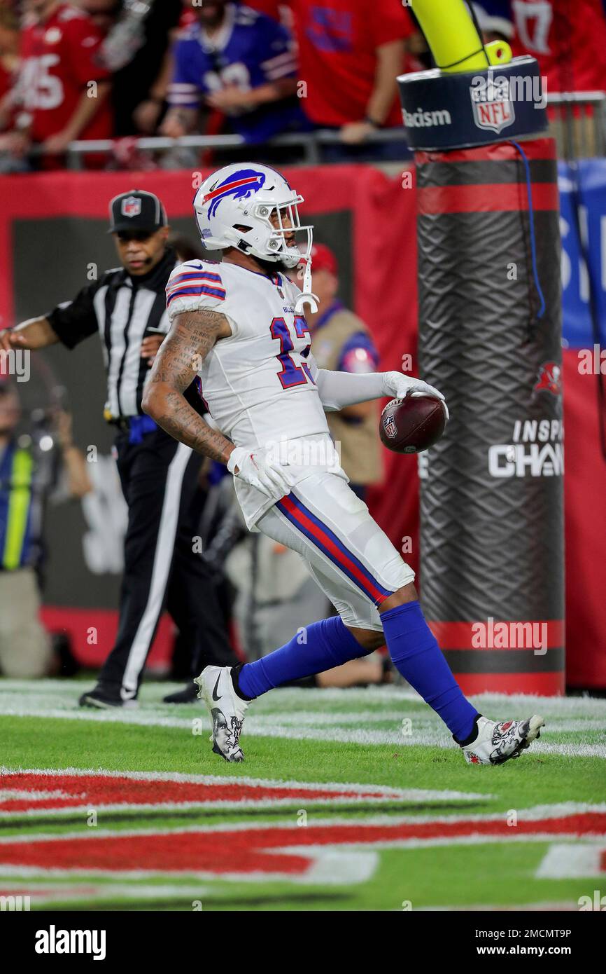 Buffalo Bills wide receiver Gabriel Davis (13) crosses the goal line ...