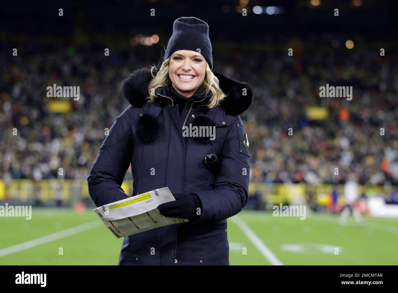 NBC sideline reporter Kathryn Tappen is seen during the first half of ...