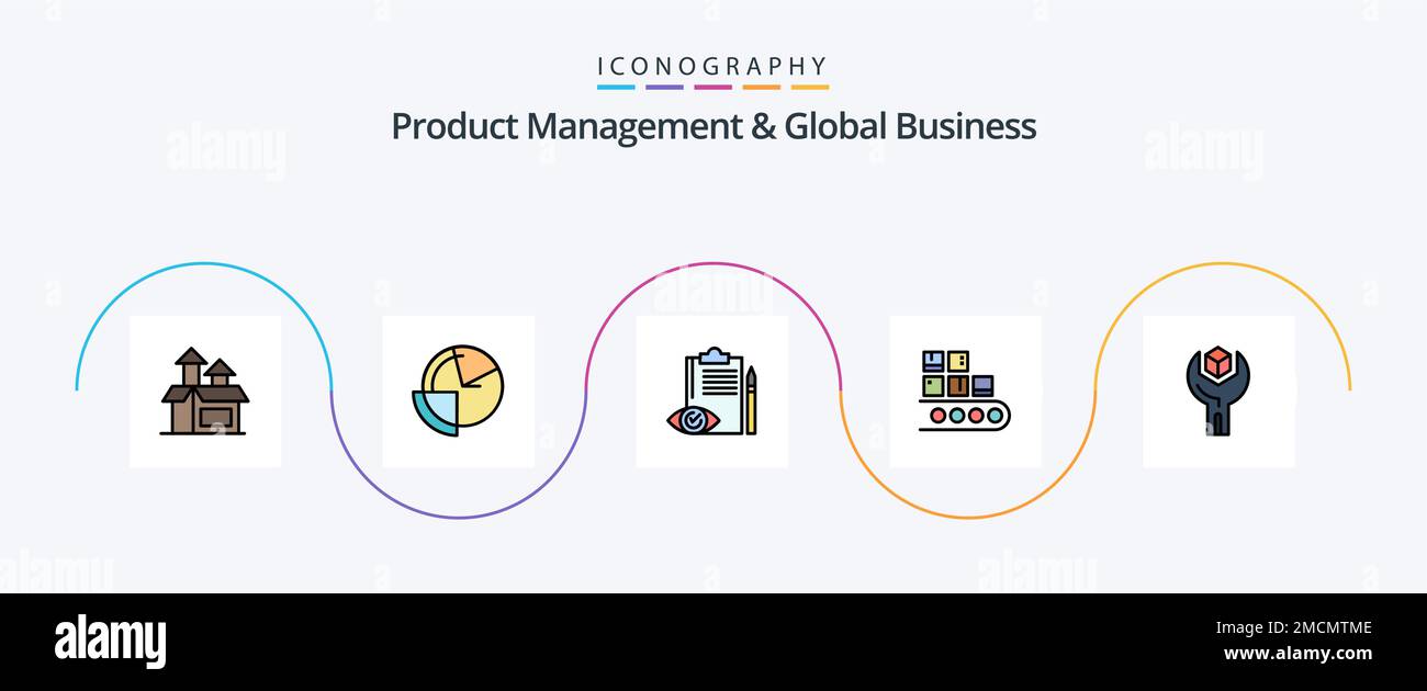 Product Managment And Global Business Line Filled Flat 5 Icon Pack ... Product Managment And Global Business Line Filled Flat 5 Icon Pack ...