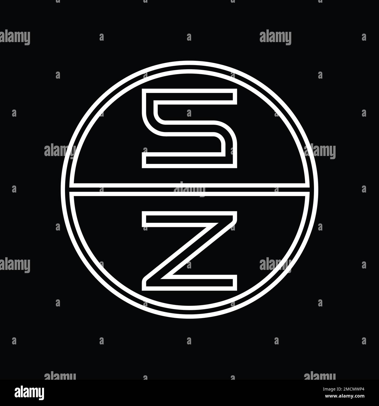 ZS Logo monogram abstract inside circle stripe vector images design ...