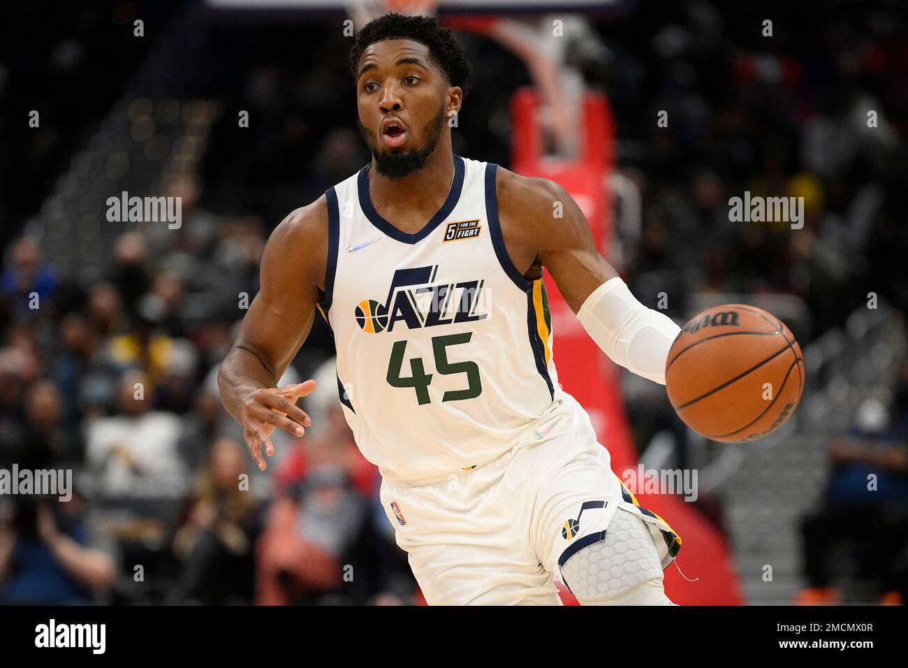 Utah Jazz guard Donovan Mitchell (45) in action during the first half ...