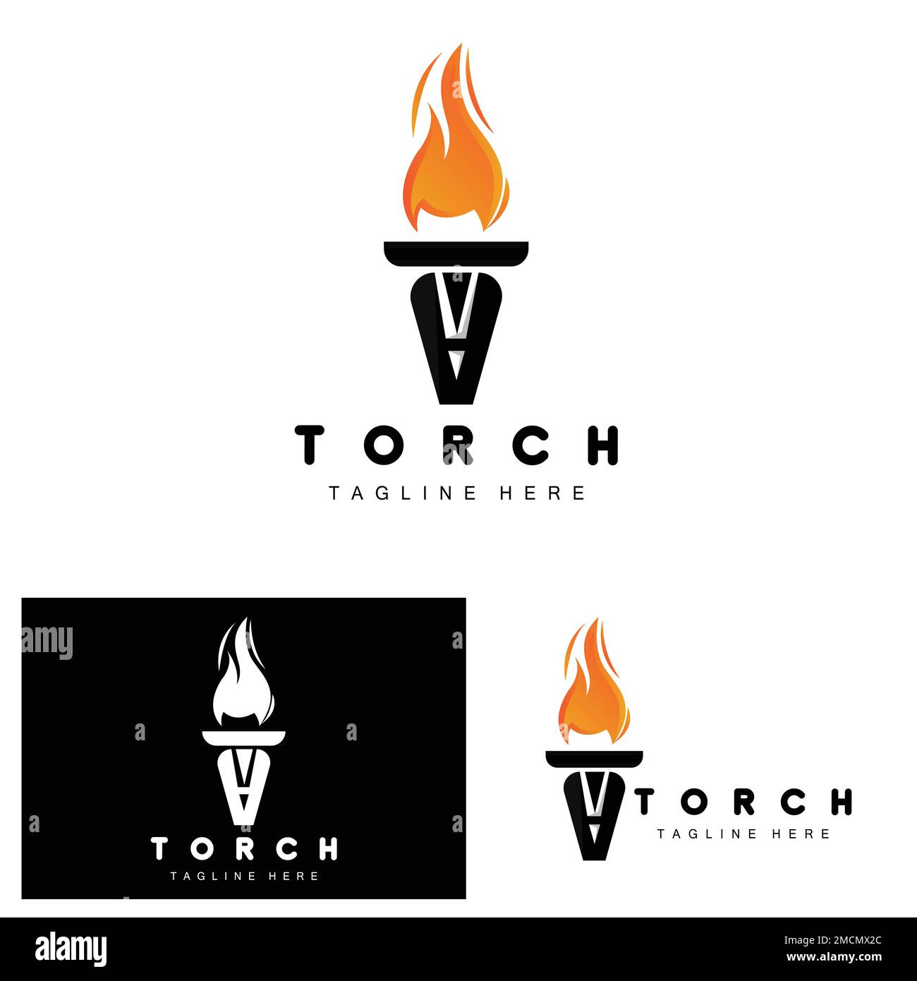 Fire Torch Logo Letter T Torch Logo