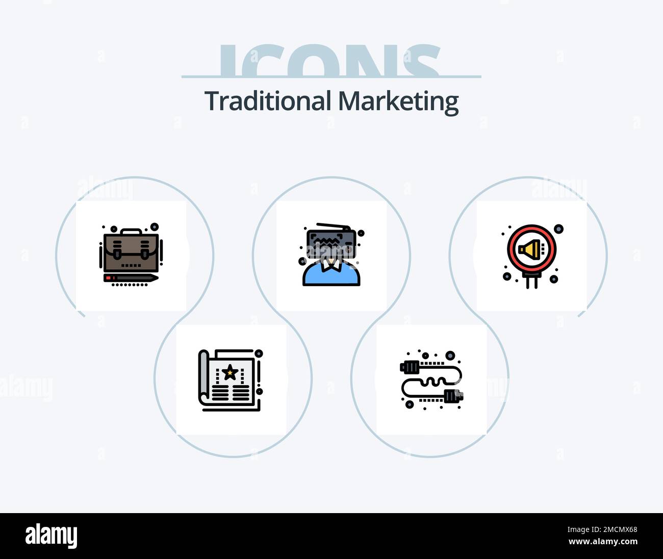 Traditional Marketing Line Filled Icon Pack 5 Icon Design. market ...