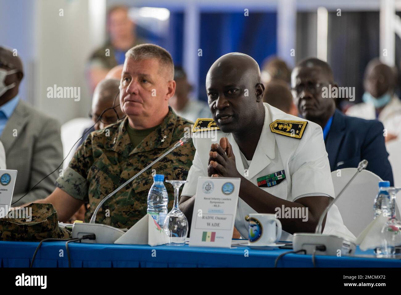 (Left) U.S. Marine Corps Maj. Gen. Tracy W. King, commander of U.S ...