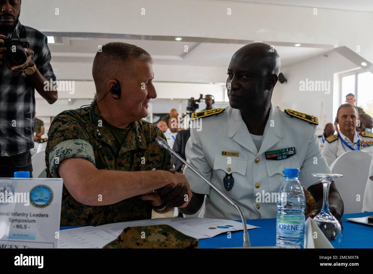 (Left) U.S. Marine Corps Maj. Gen. Tracy W. King, commander of U.S ...