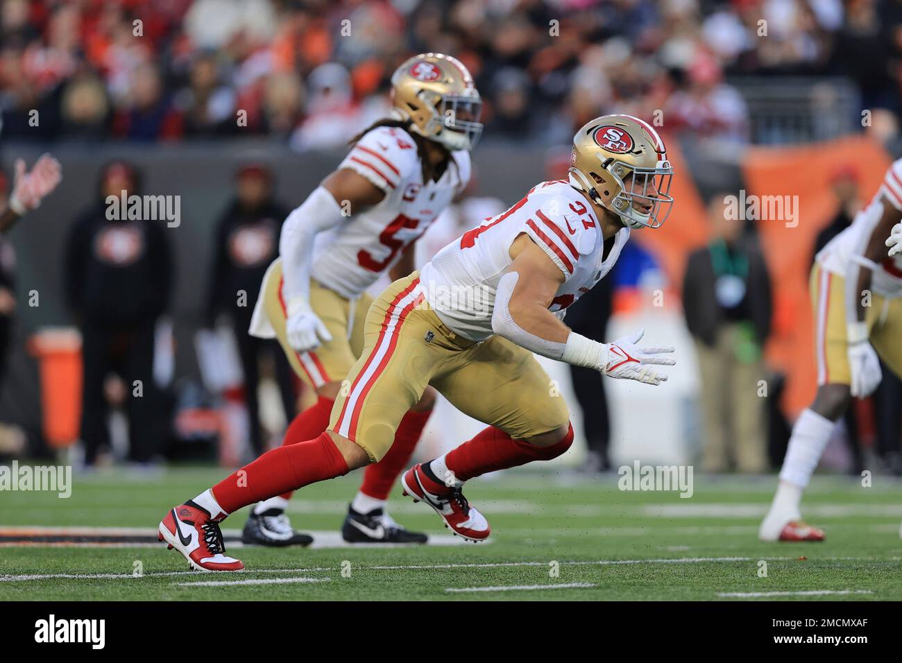San Francisco 49ers' Nick Bosa (97) in action during the first half of ...