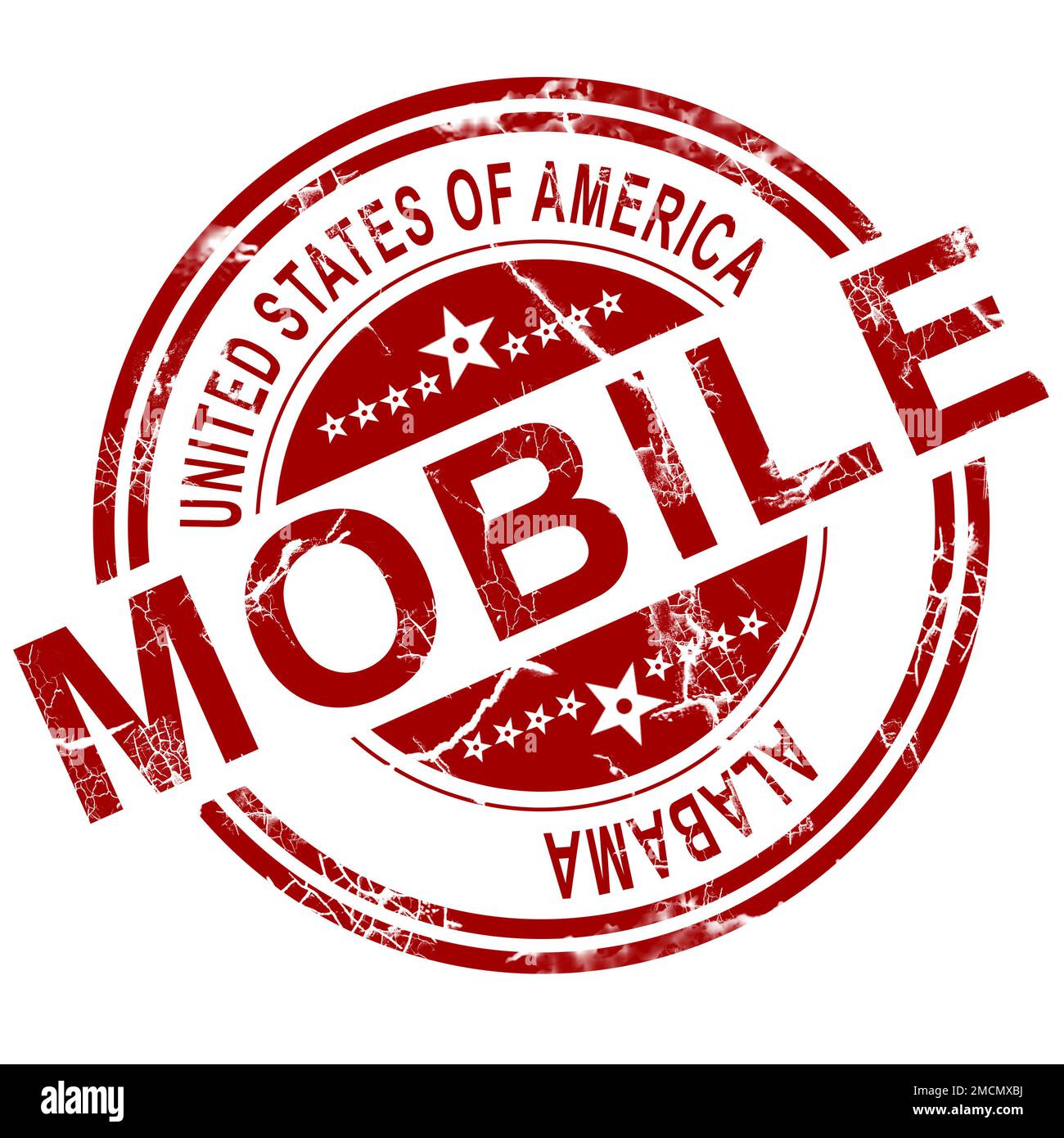 Red Mobile stamp with white background, 3D rendering Stock Photo - Alamy
