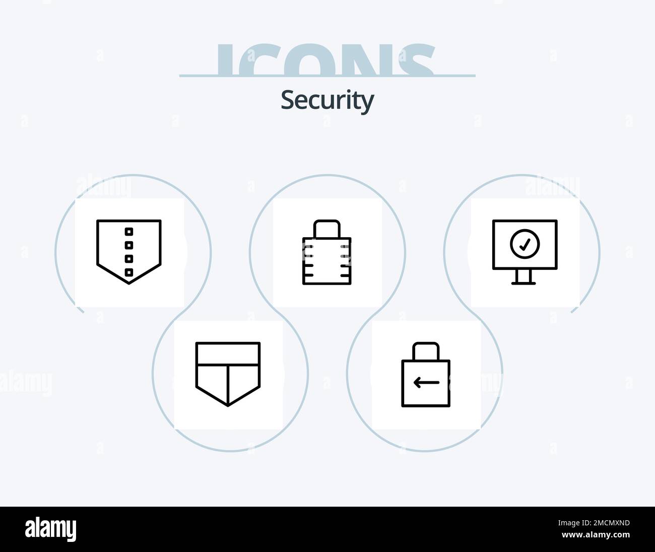 Security Line Icon Pack 5 Icon Design. . shield. security. protect. error Stock Vector Image ...