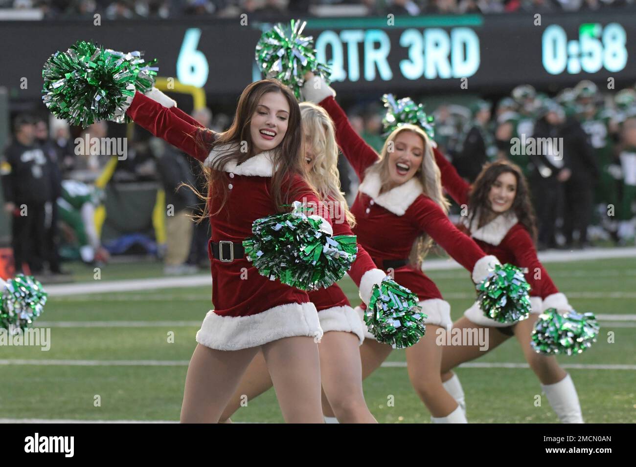 Cheerleaders perform during the second half of an NFL football game ...