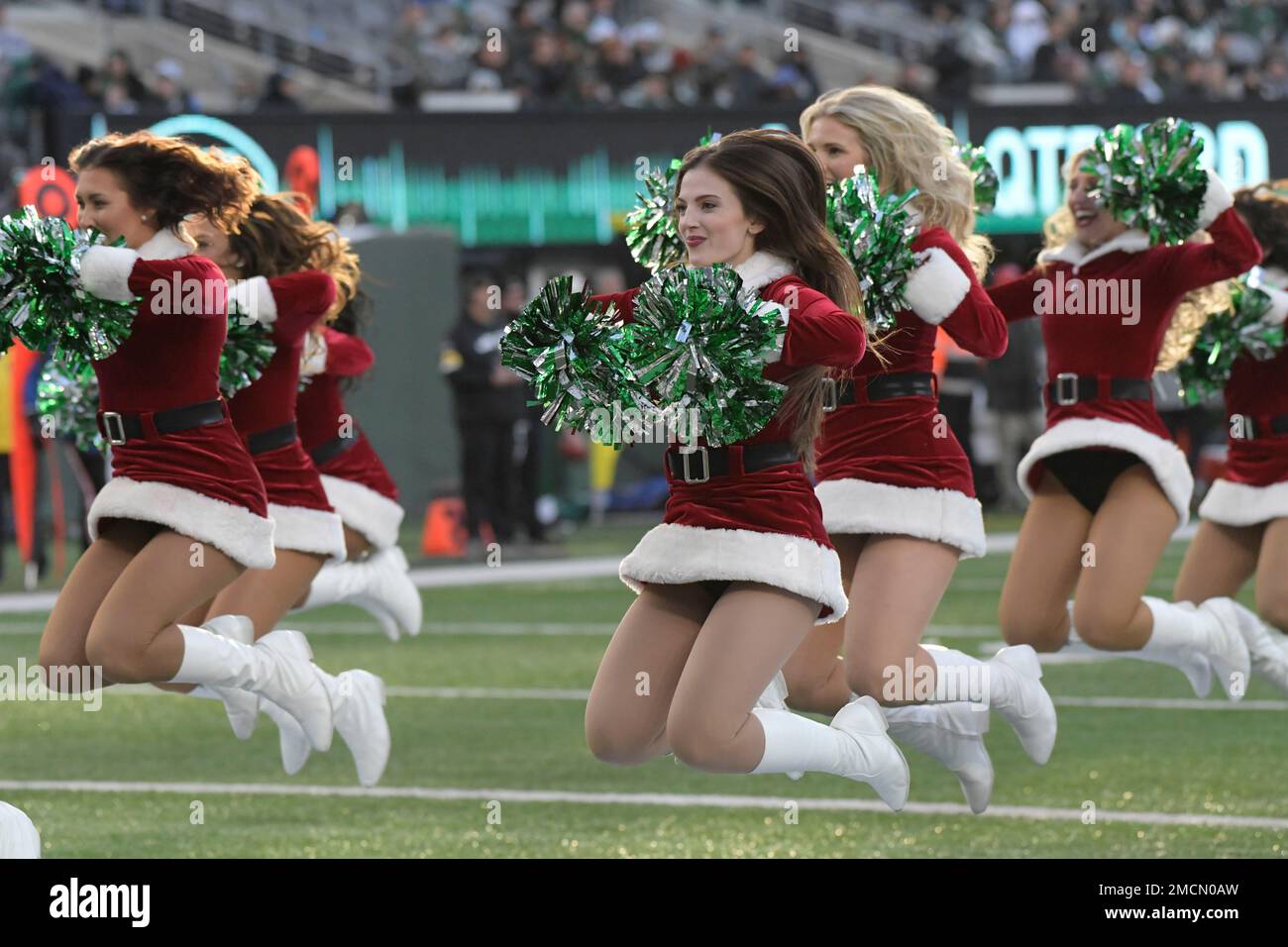 Cheerleaders perform during the second half of an NFL football game ...