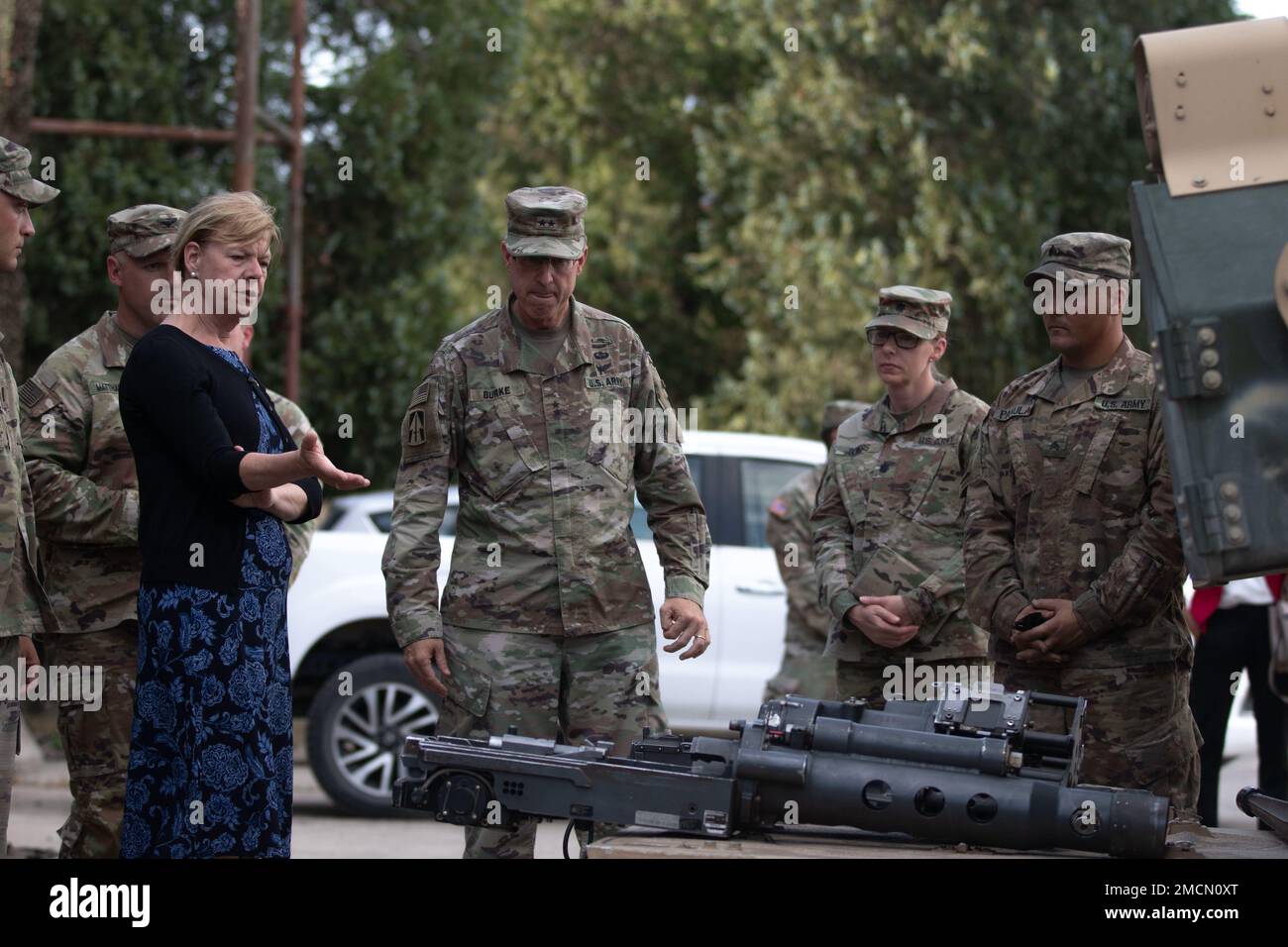 U.S. Sen. Tammy Baldwin of Wisconsin asks about the capabilities of the ...