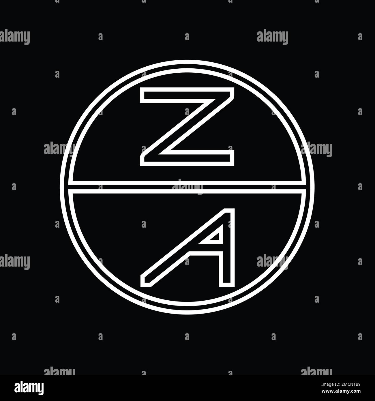 AZ Logo monogram abstract inside circle stripe vector images design ...