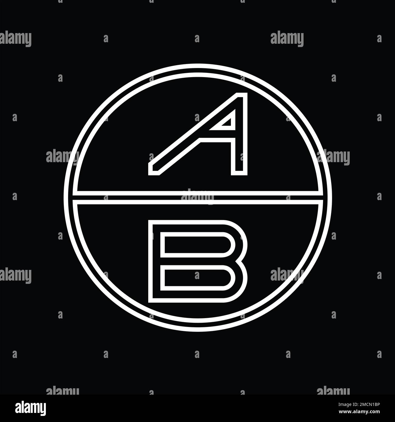 BA Logo monogram abstract inside circle stripe vector images design ...