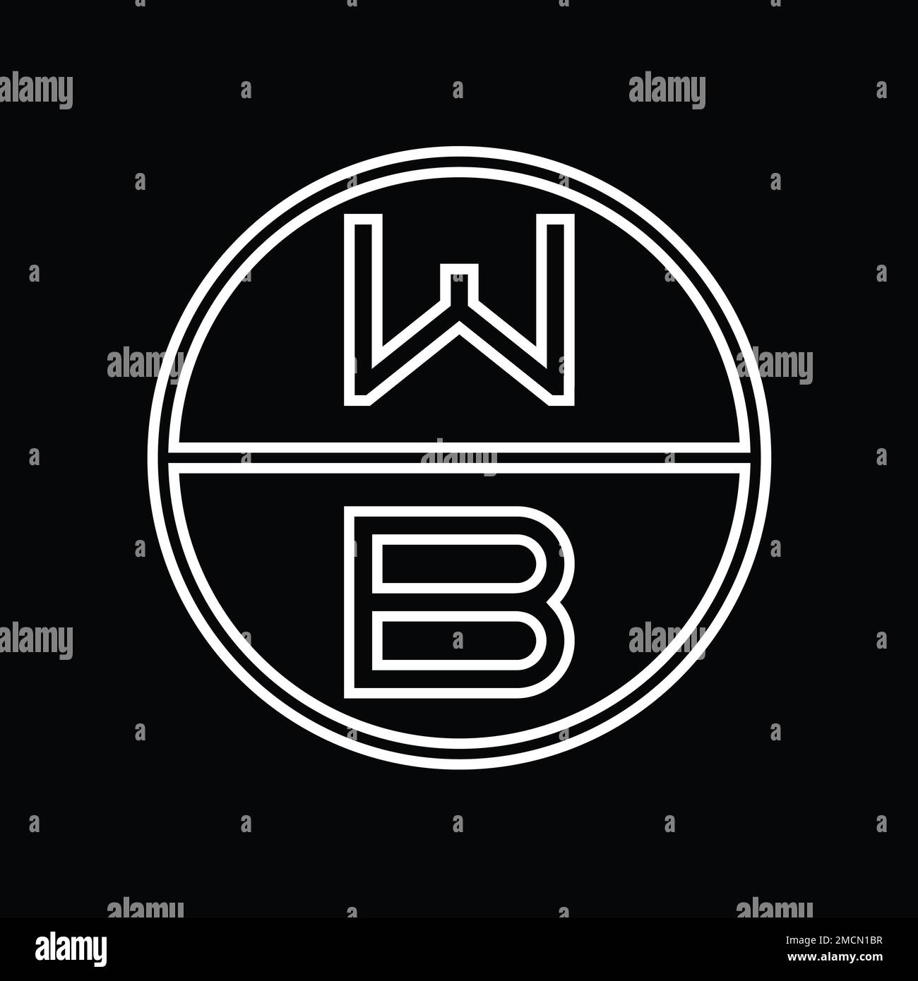 BW Logo monogram abstract inside circle stripe vector images design ...