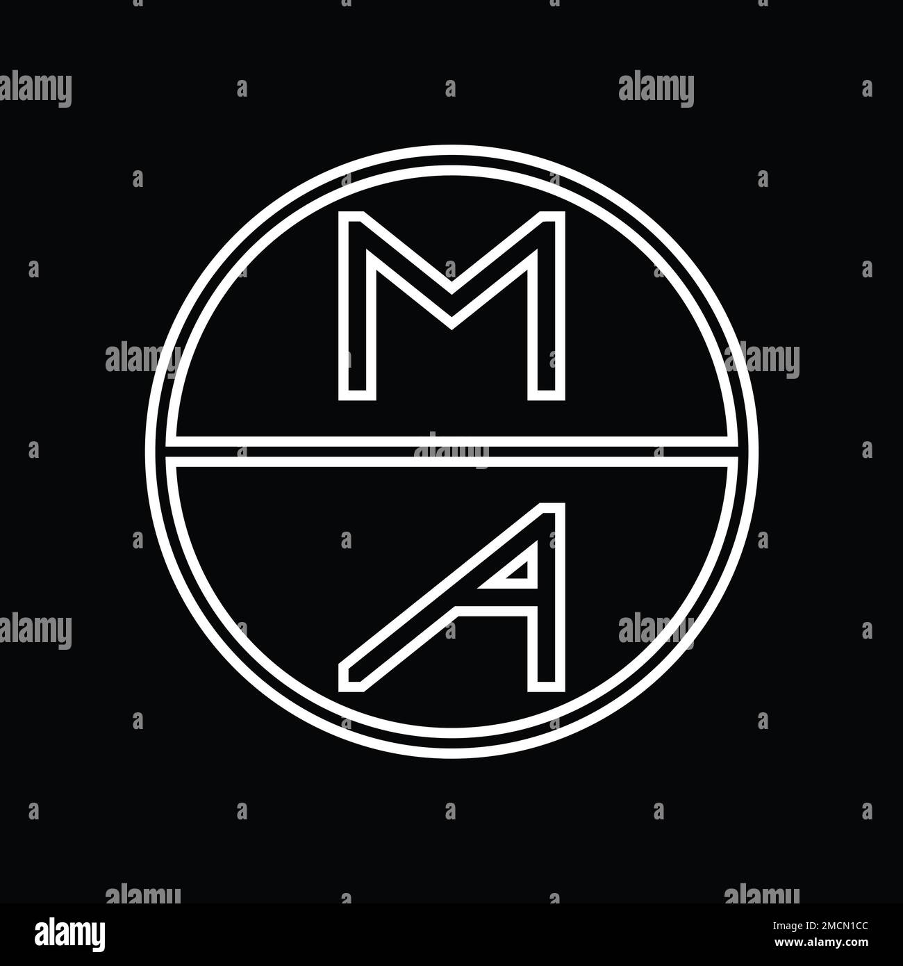 AM Logo monogram abstract inside circle stripe vector images design ...