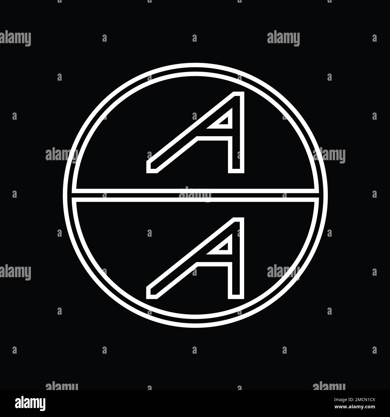 AA Logo monogram abstract inside circle stripe vector images design ...